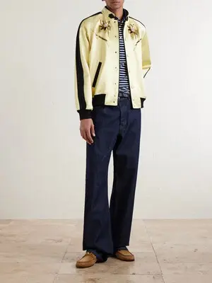 Valentino Garavani Embellished Satin Bomber Jacket