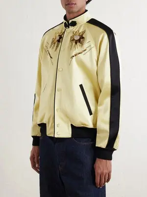 Valentino Garavani Embellished Satin Bomber Jacket
