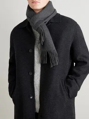 Mr P. Logo-appliquéd Fringed Cashmere Scarf