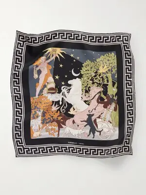 Rubinacci Apollo And Artemis Printed Silk-satin Scarf