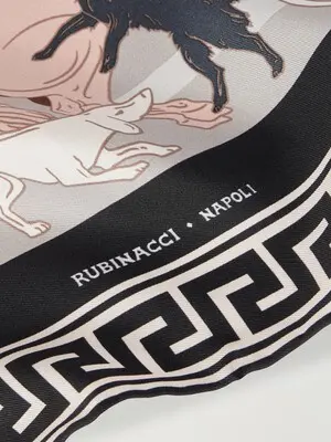 Rubinacci Apollo And Artemis Printed Silk-satin Scarf