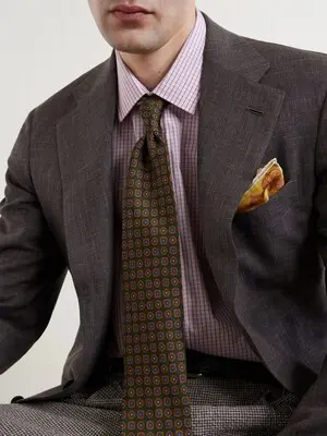 Rubinacci 9cm Printed Silk-twill Neck Tie - Green