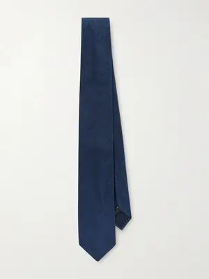Rubinacci 9cm Shantung Silk Neck Tie - Blue