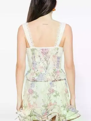 Charo Ruiz Ibiza Floral Print Ruffled Top - Neutrals