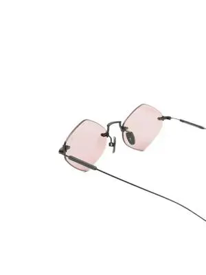 EYEPETIZER Empire Rimless Geometric Sunglasses - Black