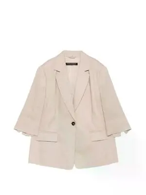 Marina Rinaldi Buttoned Linen Blazer