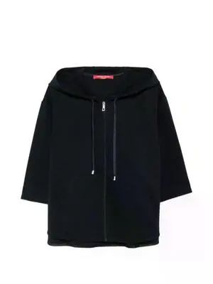 Marina Rinaldi Zip Hoodie With Three-quarter Sleeves