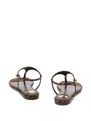 Saint Laurent Cassandra Logo Sandals - Brown