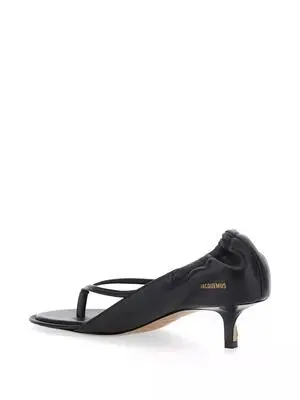 Jacquemus Gathered Leather Thong Sandals