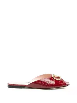Valentino Garavani Logo-plaque Leather Sandals - Red
