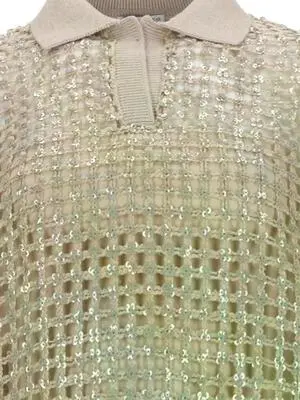 Brunello Cucinelli Sequin-embellished Polo Shirt - Neutrals