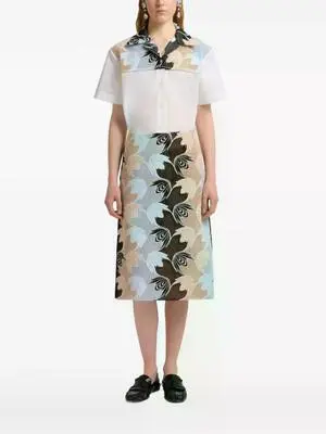 Marni Floral Embroidered Midi Skirt