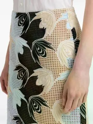 Marni Floral Embroidered Midi Skirt