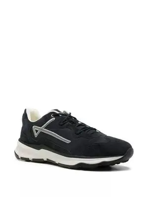 Herno Logo-appliqué Leather Sneakers - Blue