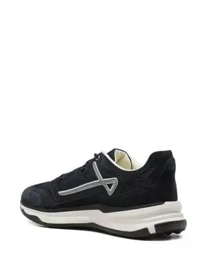 Herno Logo-appliqué Leather Sneakers - Blue