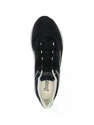 Herno Logo-appliqué Leather Sneakers - Blue