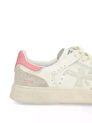 Premiata Quinnd 8214 Perforated Leather Sneakers - Neutrals