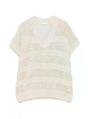 Peserico V-neck Short Sleeve Sweater