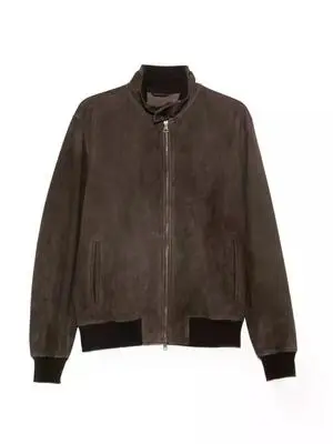 Boglioli Leather Zip Jacket - Brown