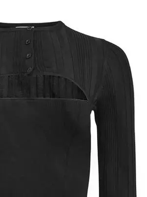 FLEUR DU MAL Ribbed Button Bodysuit
