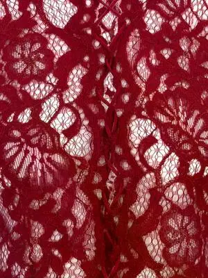 MANURI High Neck Floral Lace Blouse