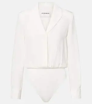Roland Mouret Silk-satin Bodysuit - White