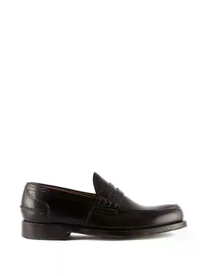 GREEN GEORGE Penny-bar Leather Loafers