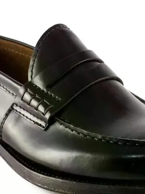 GREEN GEORGE Penny-bar Leather Loafers