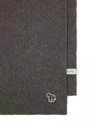 Paul Smith Ribbed Zebra-patch Scarf