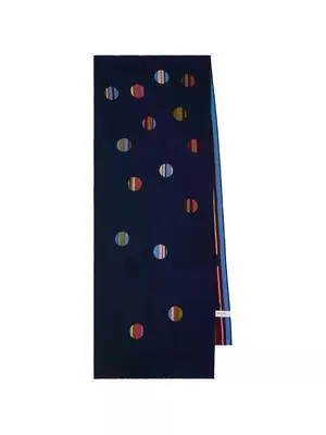 Paul Smith Striped Polka-dot Scarf - Blue