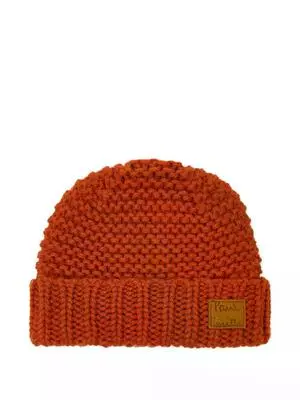 Paul Smith Knitted Patch Beanie - Orange