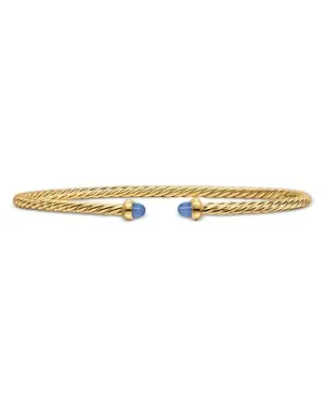David Yurman David Yurman Micro Cablespira Bracelet Blue Sapphire/gold