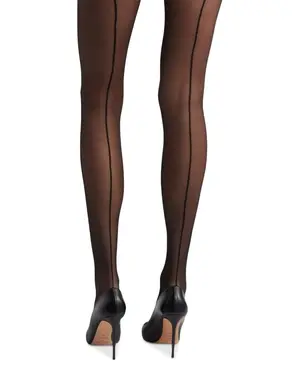 HIGH HEEL JUNGLE Back Seam Tights - Black