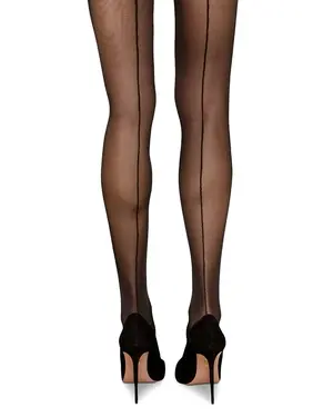 HIGH HEEL JUNGLE Back Seam Tights - Black