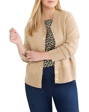 NIC+ZOE Knit Bomber Jacket - Jute