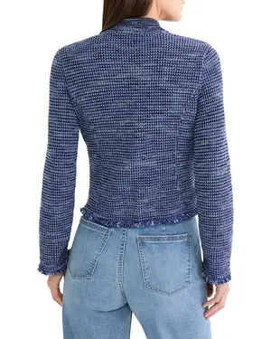 NIC+ZOE Fringe Knit Bomber Jacket