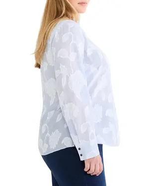 NIC+ZOE Floral Jacquard Top