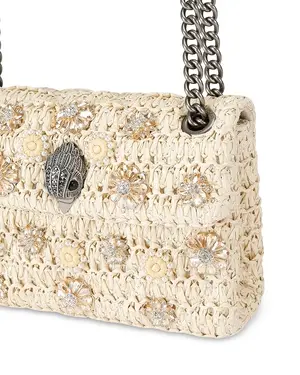 Kurt Geiger Kensington Mini Raffia Effect Crossbody - Dark Beige