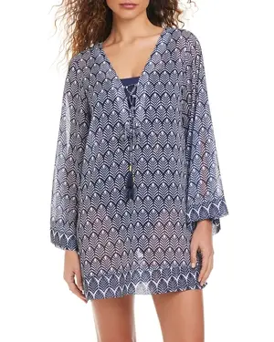 BEYOND CONTROL V Neck Front Tie Dress Swim Cover-up