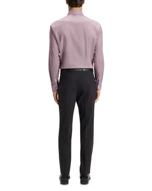 BOSS Hank Spread Collar Slim Fit Dress Shirt - Dark Red