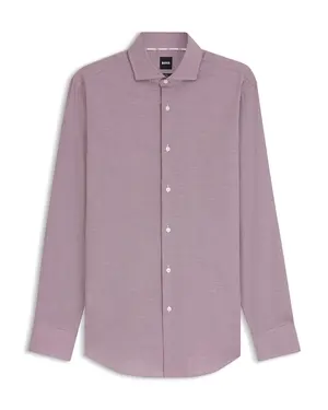 BOSS Hank Spread Collar Slim Fit Dress Shirt - Dark Red