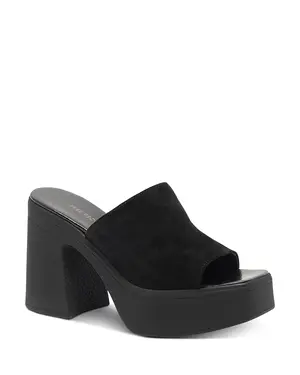 Free People Zoe Platform Sandals - Black Tide