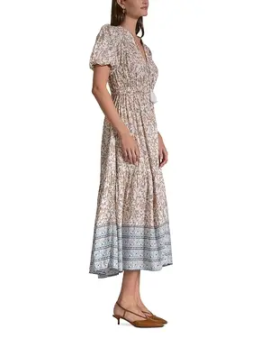 Elan Split Neck Maxi Dress - Blue Whimsy