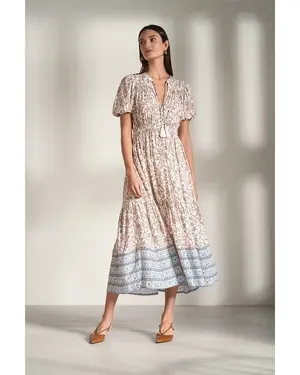 Elan Split Neck Maxi Dress