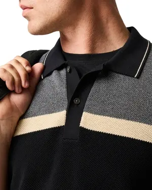Rodd & Gunn Barret Reef Color Blocked Polo - Charcoal