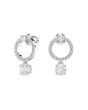 SWAROVSKI Constella Crystal & Zirconia Drop Earrings - Silver