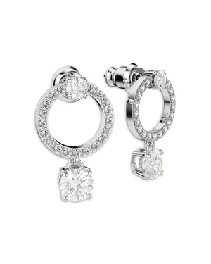 SWAROVSKI Constella Crystal & Zirconia Drop Earrings - Silver