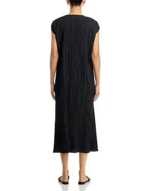 Eileen Fisher Crushed Silk V-neck Dress