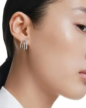 SWAROVSKI Hyperbola Multi Row Hoop Earrings - Silver/gold