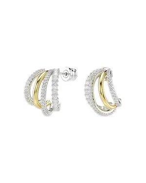 SWAROVSKI Hyperbola Multi Row Hoop Earrings - Silver/gold